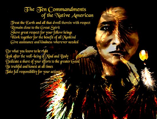 Native American Ten Commandments. : r/pics
