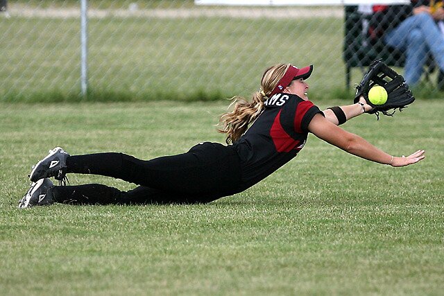 "Diving Catch NPF Rockford Thunder" by Erik Anderson | Redbubble