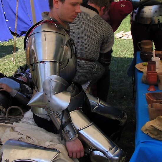 " Armouring a knight, a hell of a Squire's Job!" by patjila | Redbubble